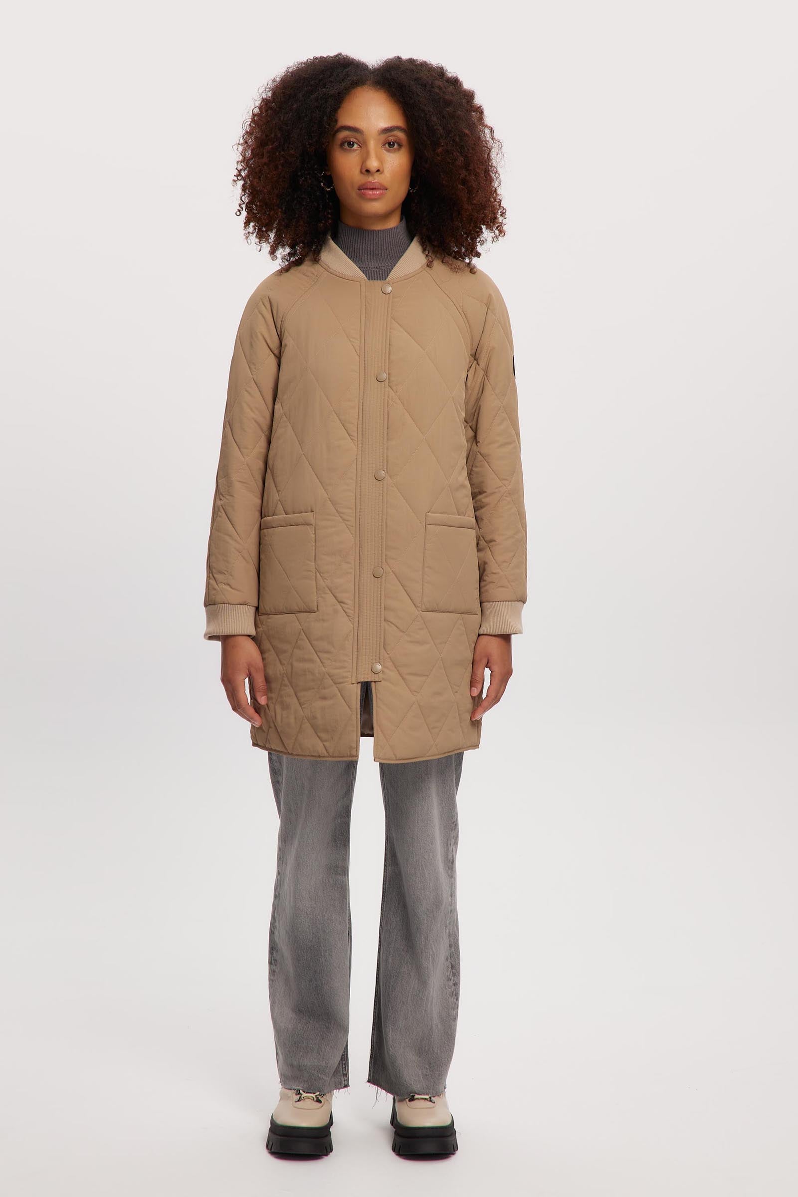 Francine Long Length Quilted Jacket | Noize